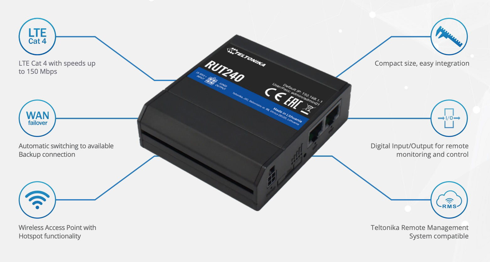 Fleet Things. Teltonika RUT240 - Compact but powerful 4G LTE & WiFi ...