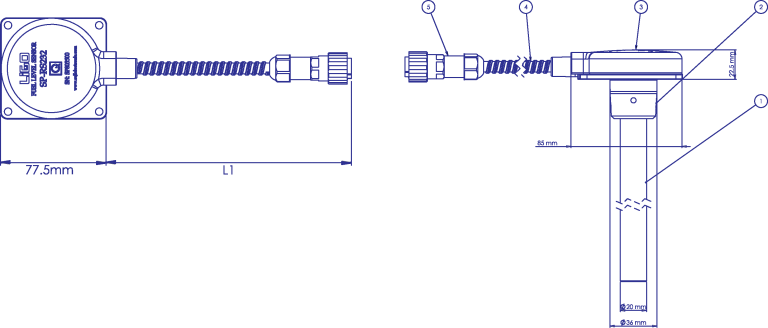Fleet Things. LIGO SP-PRO-AFL7 Analog Capacitive Fuel Level Sensor