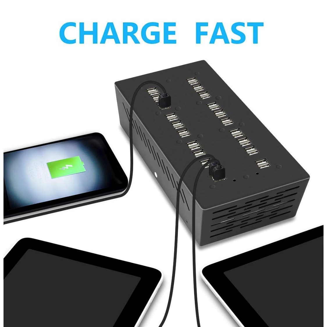 Fleet Things. Multi Port USB Charger Wall Adapter w/ Power Cable