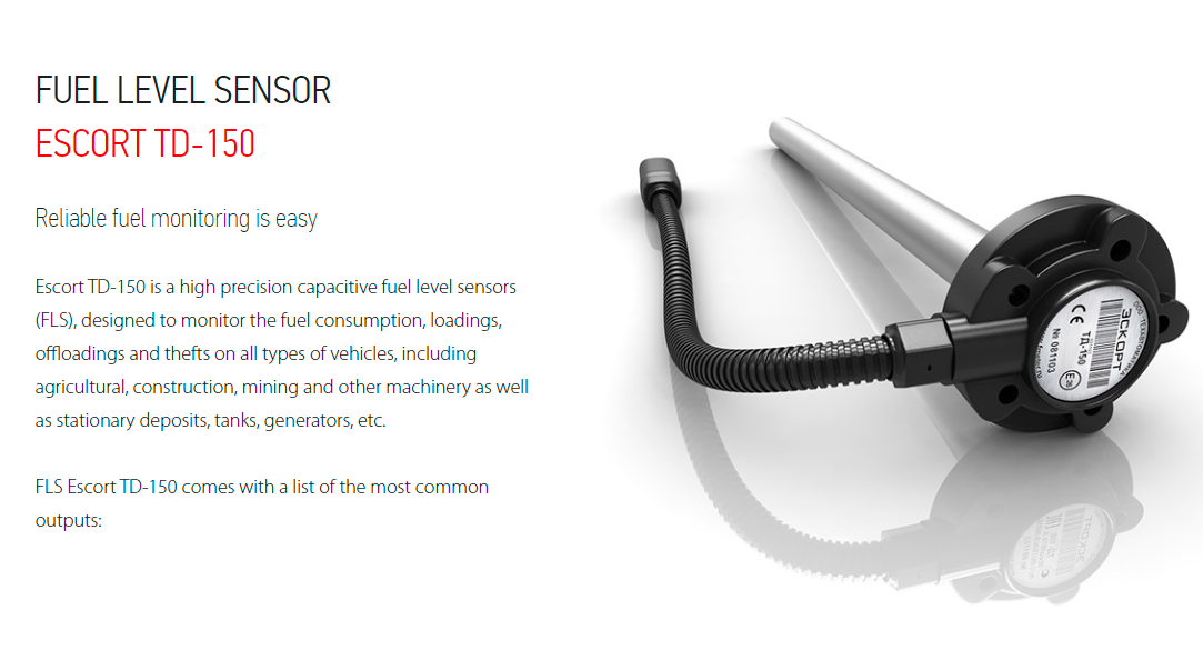 Fleet Things. Escort TD-150 - Analog Fuel Level Sensor